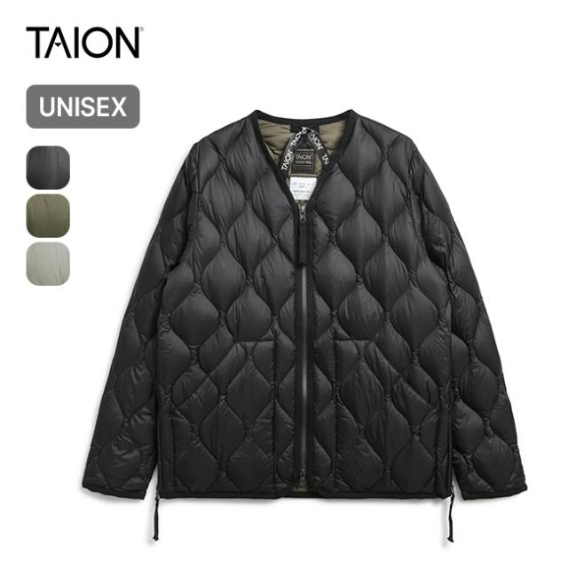 TAION タイオン ミリタリーVネックWジップダウンジャケット ユニセックス TAION-101ALSZML-1