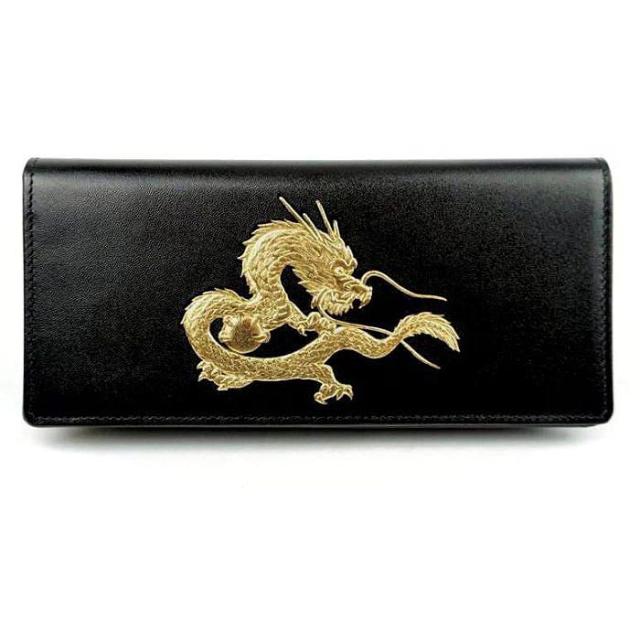 財布 皇帝龍18K 長財布 国産 ブラック 牛革 101371 札入れ カード入れ 小銭入れ 日本製