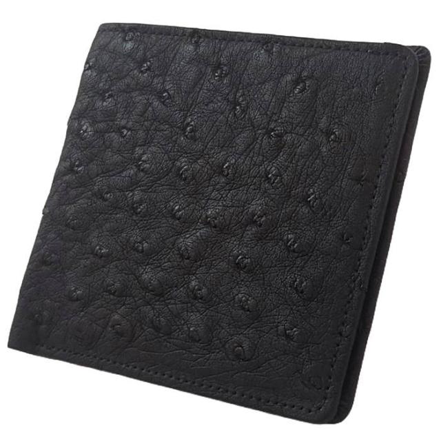 財布 日本製 オーストリッチ 無双 二折財布 ダチョウ 折財布 札束 爬虫類 金運 財運 JRAマーク 高級 札入れ 送料無料 102171