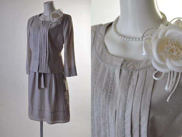 送料無料 15号 大きいサイズ  七分袖 ワンピーススーツ 裏地背抜き ジャケット サマースーツ 麻素材 紺色 茶色 ベージュ 304 送料無料 15号 大きいサイズ 七分袖 ワンピーススーツ 裏地背抜き