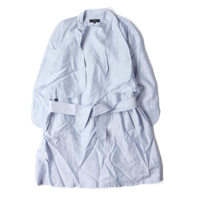 LA MARCK ラマルク コート レーヨン ナイロン リネン コート ブルー 1 【レディース】【中古】【K2584】