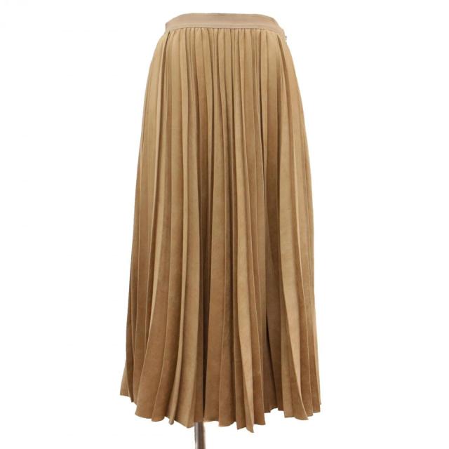 ANAYI アナイ スカート プリーツ ミディ丈 ひざ下 フェイクスウェード 19秋冬 ブラウン 茶 36(S) 【レディース】【中古】【美品】【K2807】