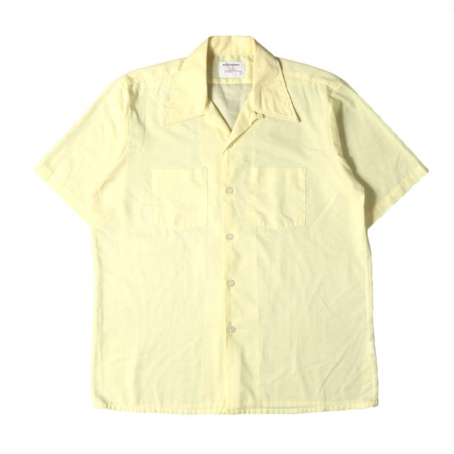 U.S.VINTAGE 70s オープンカラー ポリコットン 半袖 ボタンシャツ 70年代 Arrow 開襟シャツ イエロー サイズ:L ヴィンテージ 古着 トップス カジュアルシャツ【メンズ】【中古】【K4157】