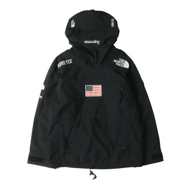 Supreme シュプリーム ジャケット サイズ:M THE NORTH FACE GORE-TEX 星条旗ワッペン プルオーバージャケット (Trans Antarctica Expedition Pullover) ブラック 黒 アウター ブルゾン 上着 コラボ【メンズ】【中古】【K4293】