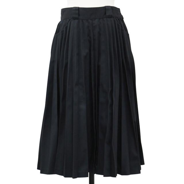 TOGA トーガ Dickies スカート ブラック 黒 サイズ:XS 23秋冬 プリーツ スカート / Pleats skirt Dickies SP ミディ丈 コットン ツイル ボトムス コラボ 別注【レディース】【中古】【K4299】