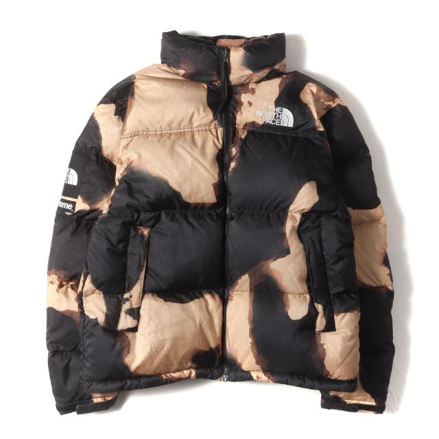 Supreme シュプリーム ジャケット サイズ:L 21AW THE NORTH FACE ブリーチド デニム プリント ヌプシ ダウンジャケット (Bleached Denim Print Nuptse Jacket) ブラック 黒 アウター ブルゾン 上着 コラボ【メンズ】【中古】【美品】【K4308】
