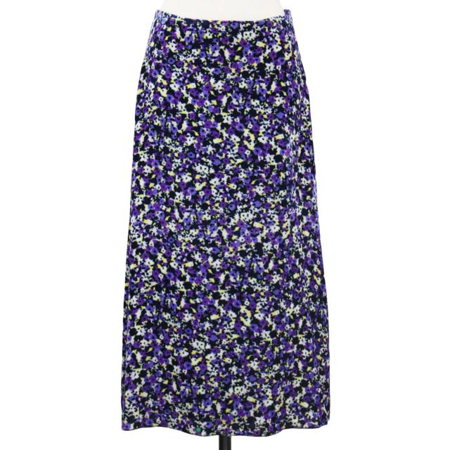 BLAMINK ブラミンク スカート パープル系 サイズ:36(S) WINTER ベルベット フラワー スカート / 小花柄 プリント ロング フレア シルクブレンド ボトムス 日本製【レディース】【中古】【K4318】