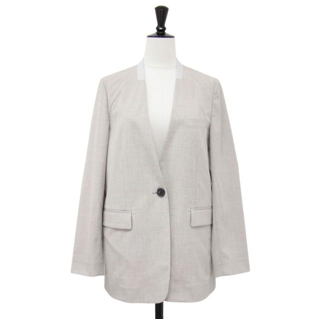 UNITED ARROWS ユナイテッドアローズ ジャケット ベージュ サイズ:36(S) 24秋冬 RIOPELE ノーカラー ジャケット / Vネック ストレッチ ウォッシャブル アウター ブレザー ブルゾン 上着【レディース】【中古】【美品】【K4324】