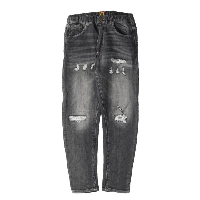 HUMAN MADE ヒューマンメイド パンツ サイズ:S / ダメージリペア加工 イージー デニム スウェットパンツ (RELAX DENIM PANTS) / ブラック 黒 / ボトムス ズボン【メンズ】【中古】【美品】【K4342】