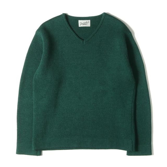 TENDERLOIN テンダーロイン ニット サイズ:M / プレーン Vネック ウールニット セーター (T-SWEATER V) / グリーン / トップス プルオーバー【メンズ】【中古】【美品】【K4347】