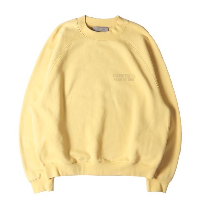 FEAR OF GOD フィアオブゴッド スウェット サイズ:L / 23SS FOG ESSENTIALS シリコンプリント クルーネック スウェットシャツ (Crewneck Sweatshirt) / イエロー系(Light Tuscan) / トップス トレーナー プルオーバー【メンズ】【K4356】