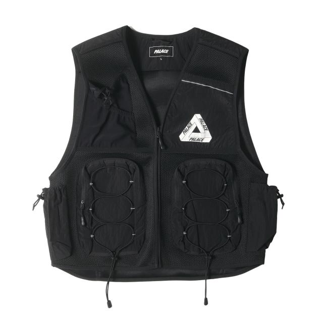 PALACE パレス ベスト サイズ:L / 23SS メッシュ コンビ ジップ ベスト (HYDRATION VEST) / ブラック 黒 / トップス 【メンズ】【中古】【K4360】