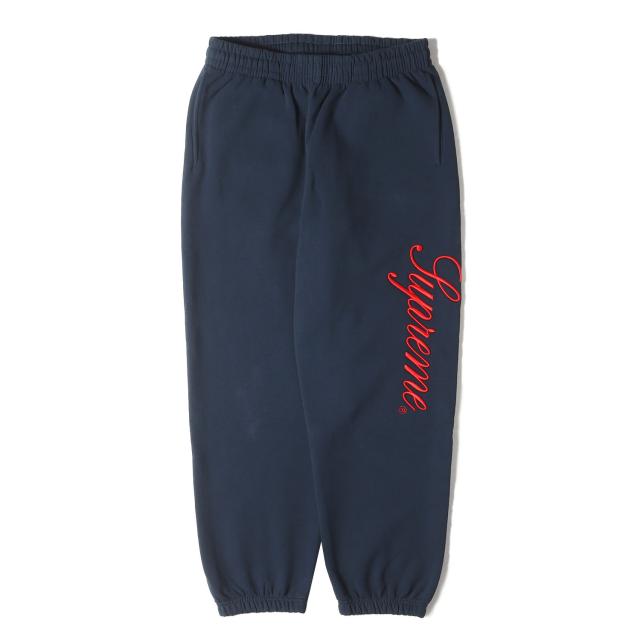 Supreme シュプリーム パンツ サイズ:M / 24AW スクリプトロゴ刺繍 スウェットパンツ (Embroidered Script Sweatpant) / ネイビー 紺 / ボトムス ズボン【メンズ】【中古】【K4359】