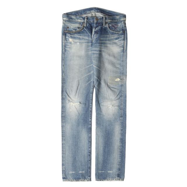 HYSTERIC GLAMOUR ヒステリックグラマー パンツ サイズ:30 / ヴィンテージ加工 シリコンパッチ ストレート デニム パンツ / THEE HISTERIC XXX / インディゴ / 日本製 / ボトムス ジーンズ ジーパン【メンズ】【中古】【K4361】