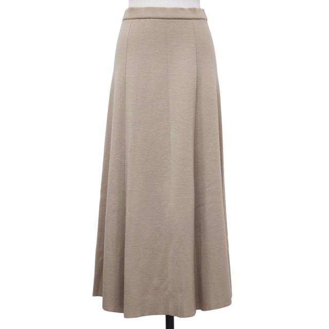 MUSE de Deuxieme Classe ミューズ ドゥ ドゥーズィエムクラス スカート ベージュ サイズ:FREE / ニット フレア スカート / OPTIMO FLARE ロング丈 ウエストゴム ストレッチ ウール / 日本製 / ボトムス【レディース】【中古】【K4365】