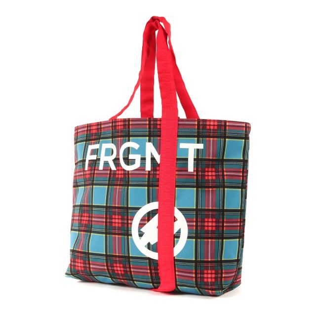 RAMIDUS ラミダス サイズ:LL / fragment design タータンチェック トートバッグ / レッド ブルー / ブランド カバン コラボ【メンズ】【中古】【美品】【K4365】