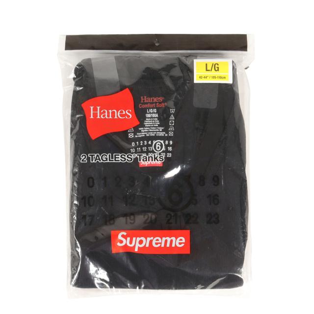 Supreme シュプリーム タンクトップ サイズ:L / 24SS MM6 Maison Margiela タンクトップ (Tagless Tank Top 1 Pack) / ブラック 黒 / トップス コラボ 別注【メンズ】【K4366】
