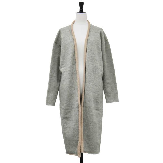 HUIS ハウス yohaku カーディガン ベージュ系 サイズ:FREE / 25春夏 吊り編み 茶綿 スウェット ロング カーディガン / 長袖 裏毛 パイル コットン ユニセックス オートミール / 日本製 / トップス 羽織り【レディース】【中古】【美品】【K4368】