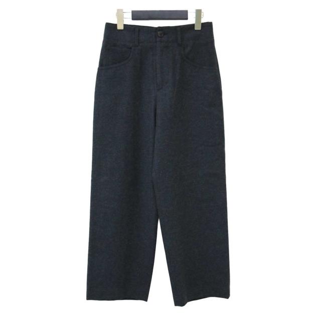 GALERIE VIE ギャルリー ヴィー パンツ グレー サイズ:32(5号) / ウール サキソニー セミワイド パンツ / トラウザーズ クロップド丈 起毛 / 日本製 / ボトムス ズボン【レディース】【中古】【美品】【K4368】