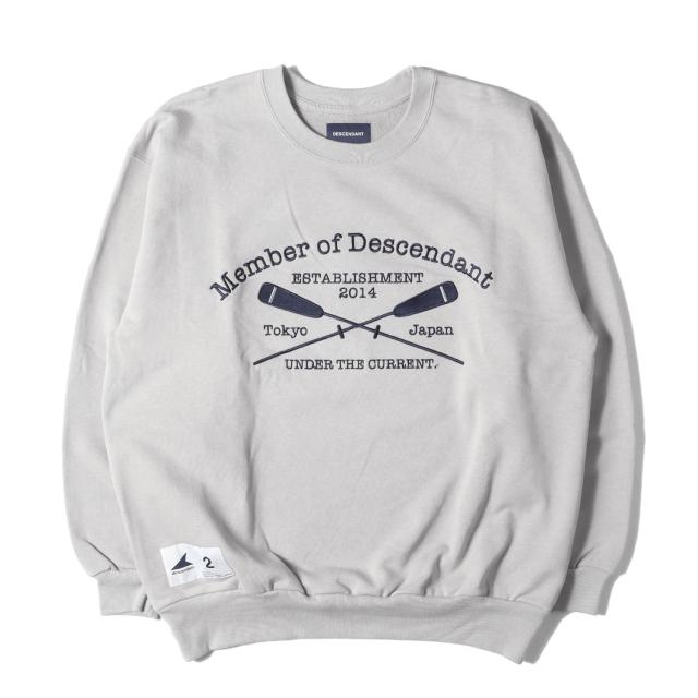 DESCENDANT ディセンダント スウェット サイズ:2 / 23SS クロスパドル クルーネック スウェットシャツ (CROSS PADDLE CREW NECK GRAY) / グレー / トップス トレーナー【メンズ】【中古】【美品】【K4372】