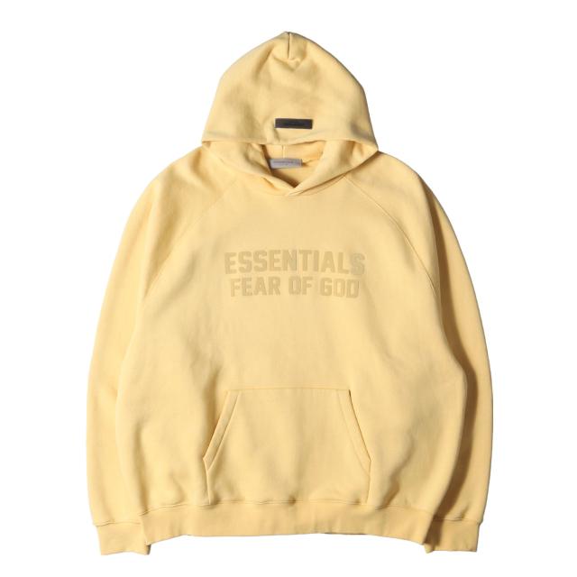 FEAR OF GOD フィアオブゴッド パーカー サイズ:XL / 23SS FOG ESSENTIALS シリコンプリント スウェット パーカー (Hoodie) / イエロー系(Light Tuscan) / トップス フーディー【メンズ】【K4372】