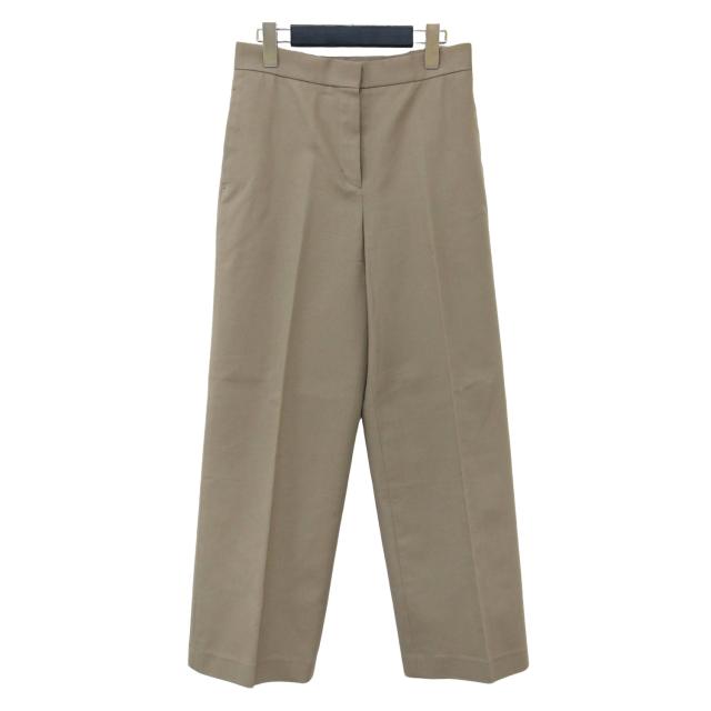 THE ROW ザ ロウ パンツ ベージュ サイズ:2(M) / センタープレス ストレート パンツ / スラックス ストレッチ コットン / USA製 / ボトムス ズボン【レディース】【中古】【K4374】