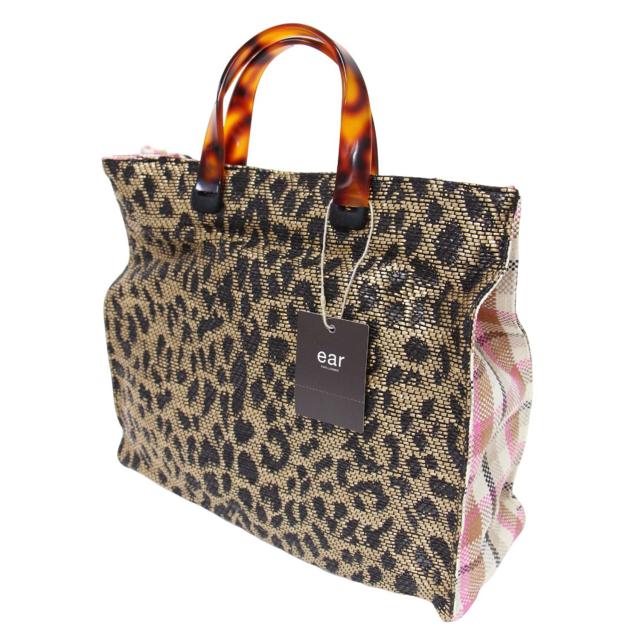 ear PAPILLONNER イア パピヨネ バッグ ブラウン系 / アーチ ハンドル トート バッグ / ヒョウ柄 チェック スクエア ハンドバッグ / ブランド カバン【レディース】【K4382】