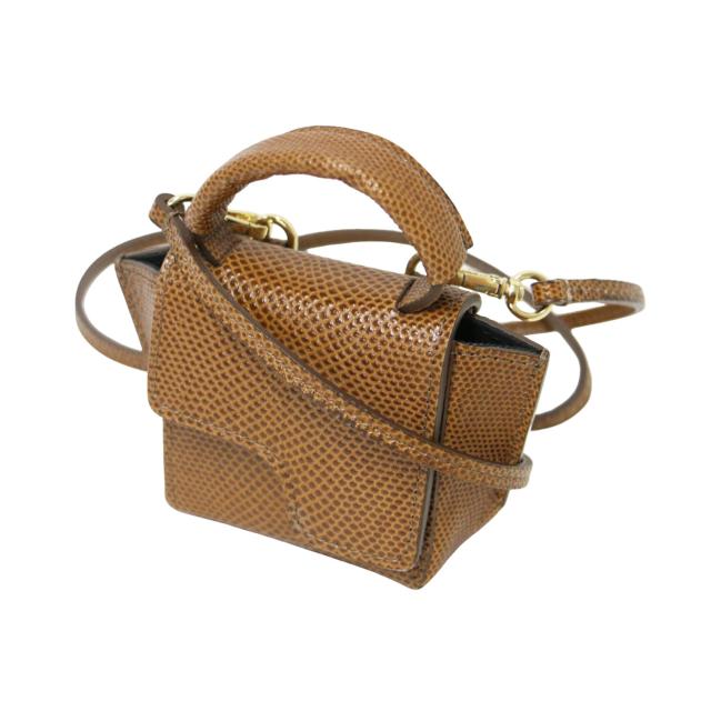 ATP Atelier エーティーピーアトリエ バッグ ブラウン / 型押し レザー ミニ ショルダーバッグ / ハンドバッグ 2WAY / ブランド カバン【レディース】【中古】【美品】【K4384】