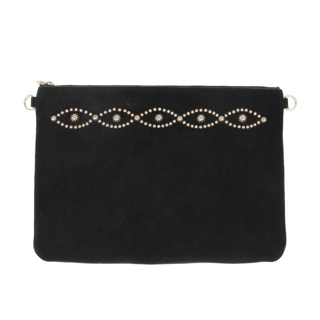 HTC エイチティーシー STANDARD CALIFORNIA別注 アンブレラコンチョ スウェード クラッチバッグ / ブラック 黒 / ブランド カバン / コラボ 別注【メンズ】【中古】【K4391】