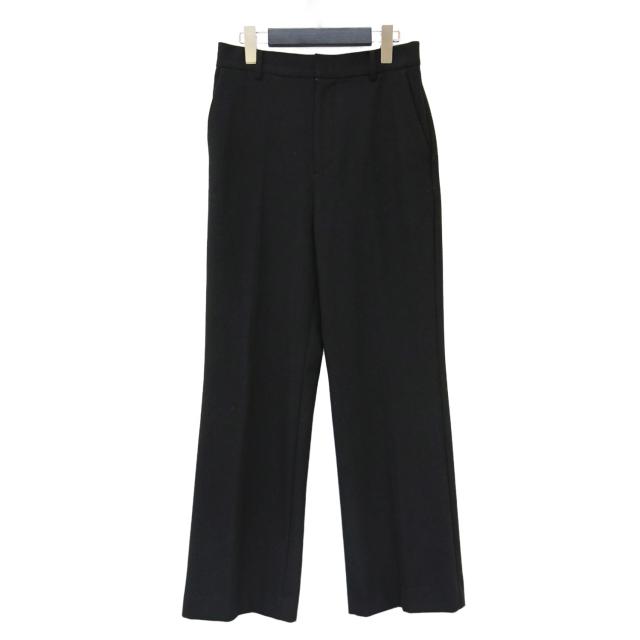 FRAMe WORK フレームワーク パンツ ブラック 黒 サイズ:38(M) / 両面起毛 フレア パンツ / スラックス センタープレス ストレッチ ウエストゴム / 日本製 / ボトムス ズボン【レディース】【中古】【K4388】