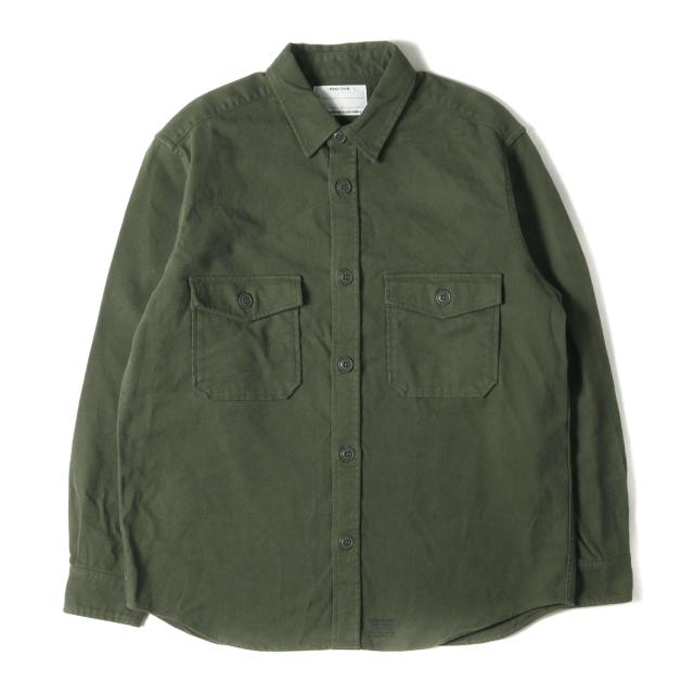STANDARD CALIFORNIA スタンダードカリフォルニア シャツ サイズ:L / 21AW ミルスペック ミリタリー ヘビー フランネルシャツ (SD C.P.O. Shirt) / カーキ / トップス カジュアルシャツ 長袖【メンズ】【中古】【K4387】