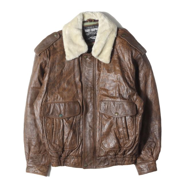 90s - 00s ヴィンテージ古着 Vintage / Used ジャケット サイズ:LL / 90s FLIGHT EQUIPMENT G-1タイプ シープスキンレザー フライトジャケット / ブラウン / アウター ブルゾン 上着 ジャンパー【メンズ】【中古】【K4388】