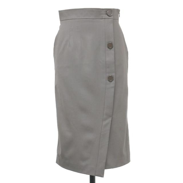 PINKY&DIANNE ピンキー&ダイアン スカート ブラウン サイズ:36(S) / 24秋冬 ラップ タイト スカート / ミディ丈 膝丈 ウールブレント / ボトムス【レディース】【中古】【美品】【K4390】