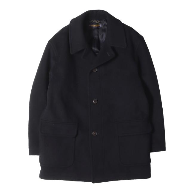 BROOKS BROTHERS ブルックスブラザーズ コート サイズ:L / 80s シングルボタン メルトンウール コート (日本製) / ダークネイビー 紺 / アウター ジャケット 上着 / 80年代 ヴィンテージ 古着【メンズ】【中古】【K4391】