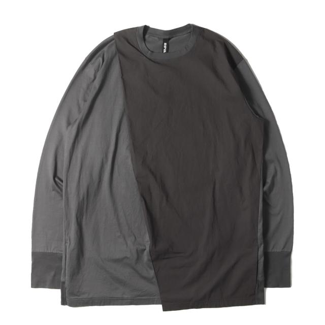 ripvanwinkle リップヴァンウィンクル Tシャツ サイズ:L / 22AW 立体切替し クロス ロングスリーブ Tシャツ (CROSS JERSEY-T) / グレー(Selenium Gray) / トップス カットソー 長袖【メンズ】【中古】【K4394】