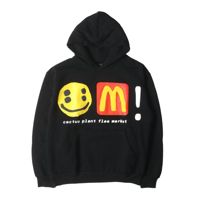 CACTUS PLANT FLEA MARKET カクタス プラント フリー マーケット パーカー サイズ:L / 22AW McDonalds 発泡プリント ヘビー スウェット パーカー (CPFM Icons! Hoodie) / ブラック 黒 / トップス フーディー / コラボ 別注【メンズ】【K4396】
