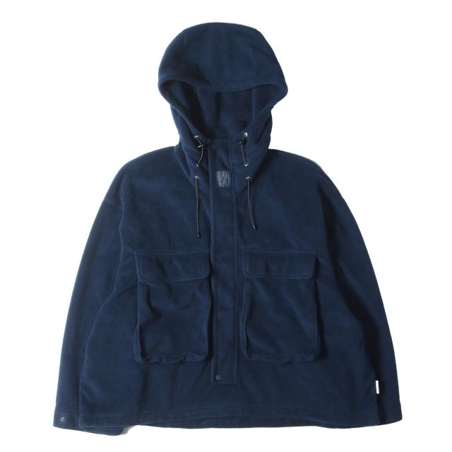 Stripes For Creative S.F.C ストライプ フォー クリエイティブ ジャケット サイズ:詳細参照(XL位) / 23AW オーバーサイズ フリース プルオーバージャケット (FLEECE HOODIE JACKET) / ネイビー 紺 / アウター ブルゾン 上着【メンズ】【中古】【K4396】