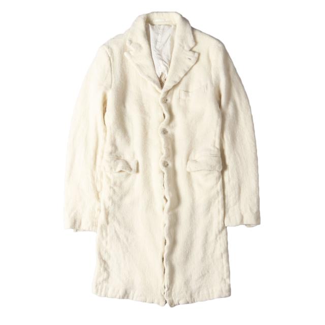 COMME des GARCONS HOMME PLUS コムデギャルソン オムプリュス ジャケット サイズ:L / 24AW ウール 縮絨 シングルブレスト 3B ロング ジャケット (PN-J042) / アイボリー / 日本製 / アウター コート 上着【メンズ】【中古】【新品同様】【K4400】