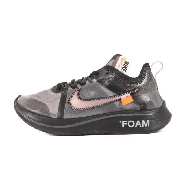 OFF-WHITE オフホワイト サイズ:23.0cm 18AW NIKE THE 10 : ZOOM FLY (AJ4588-001) ナイキ ズーム フライ ブラック 黒 US4 ※BGサイズ表記となります コラボ ローカット スニーカー シューズ 靴【メンズ】【中古】【美品】【K4111】