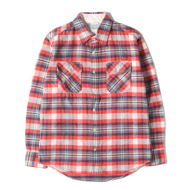 visvim ビズビム シャツ サイズ:1 / ブラックエルク チェック フランネルシャツ (BLACK ELK FLANNEL BRUSHED GIZA) / レッド ネイビー / トップス カジュアルシャツ 長袖【メンズ】【中古】【K4402】