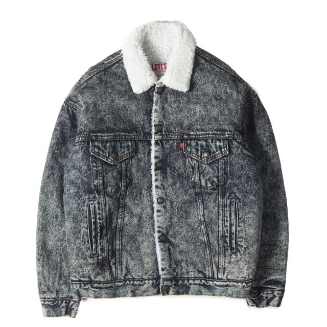 Levis / vintage ヴィンテージ リーバイス ジャケット サイズ:M / 80s 70609-0227 ケミカルウォッシュ デニム ボア ジャケット / USA製 / 赤タブ Gジャン / インディゴ / アウター ブルゾン 上着【メンズ】【中古】【K4408】