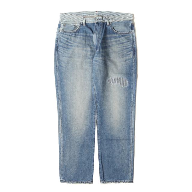 A BATHING APE ア ベイシング エイプ パンツ サイズ:XL 24SS ×Sean Wotherspoon ヒッコリー コンビ クレイジー デニムパンツ CRAZY DENIM PANTS インディゴ ボトムス ジーンズ ジーパン【メンズ】【K4117】