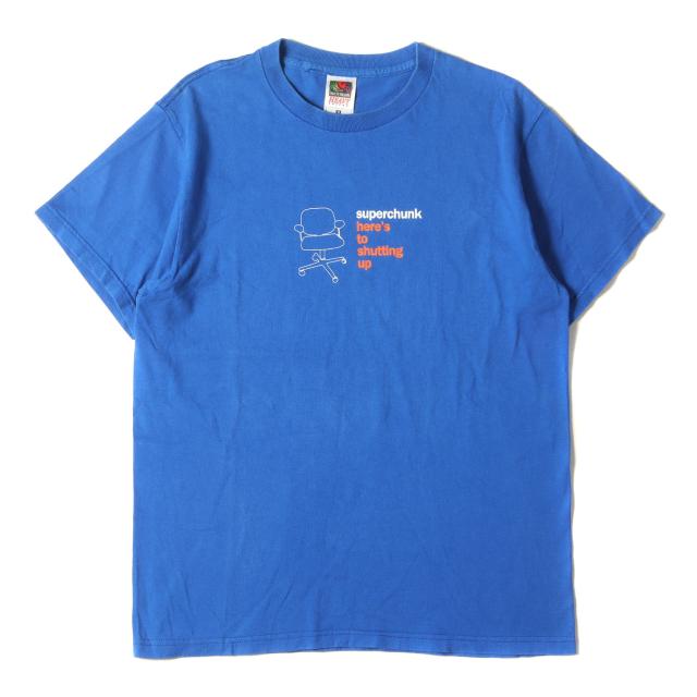 00s Superchunk Heres to Shutting Up クルーネック 半袖Tシャツ Fruit of the Loomボディ ブルー サイズ:M Vintage Music Item ヴィンテージミュージック トップス カットソー 古着【メンズ】【中古】【K4119】