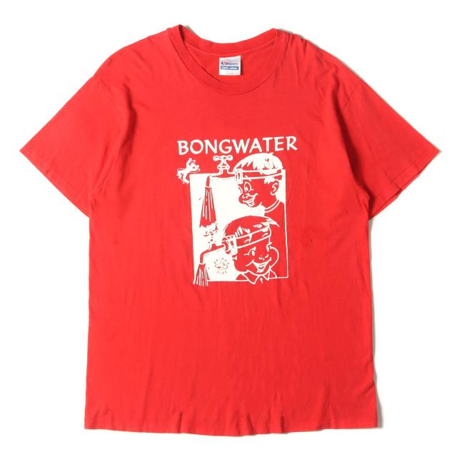 80s Bongwater クルーネック 半袖Tシャツ Hanesボディ USA製 レッド サイズ:XL 80年代 Vintage Music Item ヴィンテージミュージック トップス カットソー 古着【メンズ】【中古】【K4119】