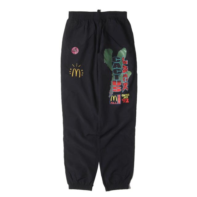 Travis Scott トラヴィス・スコット パンツ サイズ:S / 20AW McDonalds ナイロン トラックパンツ (All American 92 Nylon Pants) / ブラック 黒 / ボトムス ズボン / コラボ【メンズ】【中古】【美品】【K4411】