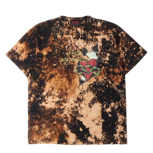 CVTVLIST カタリスト Tシャツ サイズ:2 / Ed Hardy リメイク ブリーチ加工 オーバーサイズ ヘビーウェイト クルーネック Tシャツ / ブラック 黒 / トップス カットソー 半袖【メンズ】【中古】【美品】【K4425】