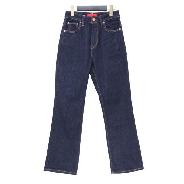 RED CARD レッドカード TOMORROWLAND 別注 パンツ ネイビー サイズ:23(S) / ハイウエスト ストレート デニム パンツ / LIGHT ストレッチ コットン / 日本製 / ボトムス ジーンズ ジーパン【レディース】【中古】【K4425】