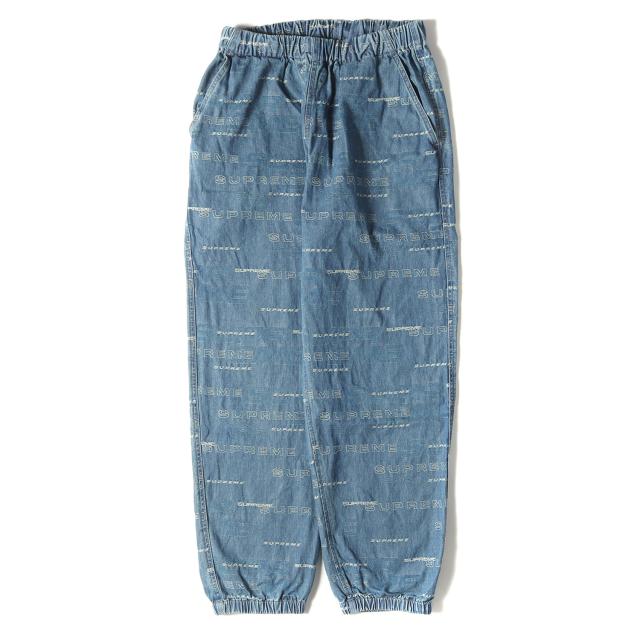 Supreme シュプリーム パンツ サイズ:S / ジャガードロゴ柄 デニム スケートパンツ (Dimensions Logo Denim Skate Pant) / ブルー / ボトムス ズボン ジーンズ ジーパン【メンズ】【中古】【K4421】