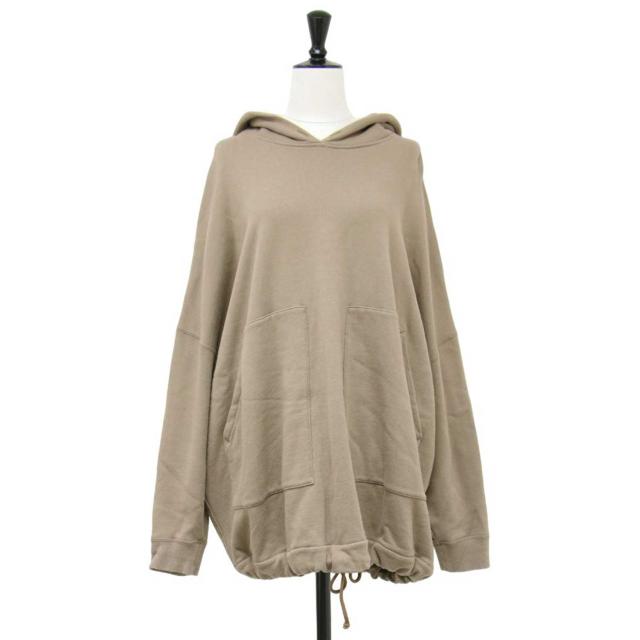 FRAMe WORK フレームワーク ポンチョ キャメル サイズ:FREE / スウェット フード ポンチョ / フーディー 長袖 プルオーバー コットン 裏毛 / トップス パーカー【レディース】【中古】【K4421】