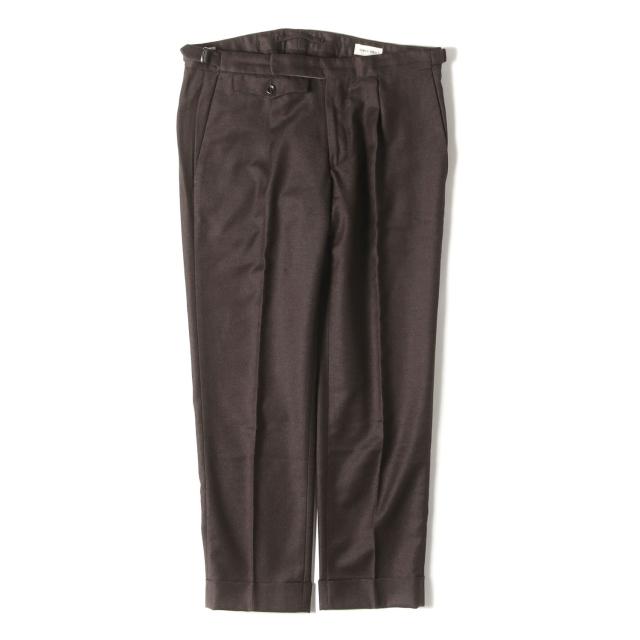 INCOTEX インコテックス パンツ サイズ:44 / ワンタック SUPER 100s ウール フランネル スラックス パンツ / SLIM FIT / ブラウン / ボトムス ズボン【メンズ】【中古】【K4422】